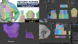 Retopo Planes 細かく分割されたUV展開済み洋服モデルを四角形にリトポロジー出来るBlender用モディファイアー • 3DCG最新情報サイト MODELING HAPPY