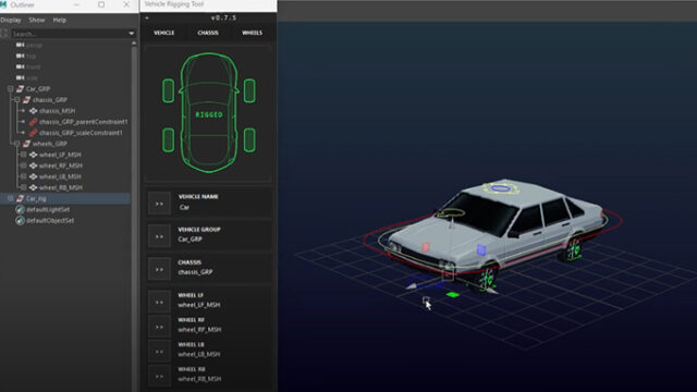 MAYA Car Auto-Rig 車体と4つの車輪を選択する事で自動的に車のリグが設定される無料のMaya用プラグイン • 3DCG最新情報 ...